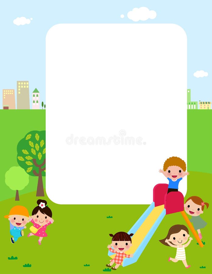 Kids and Frame stock vector. Illustration of schoolyard - 66542150