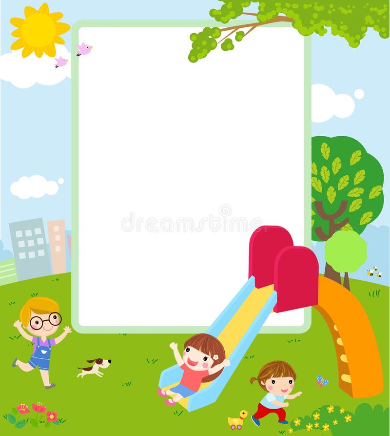 Kids and Frame stock vector. Illustration of children - 66542175