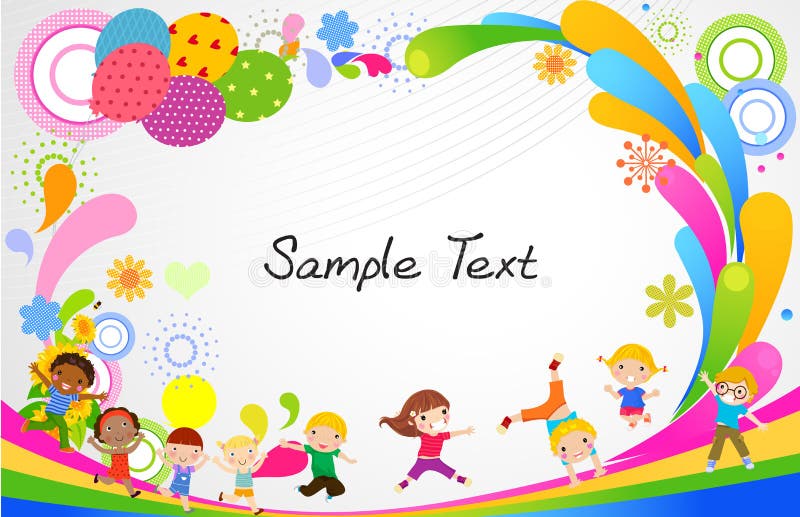 Kids and frame stock vector. Illustration of happy, friend - 18520681