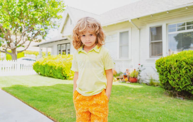Kids Funny Face. Expression on Smart Face Thinking Serious. Stock Photo ...