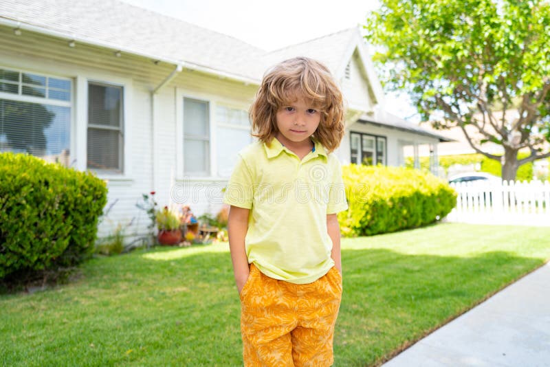 Kids Funny Face. Expression on Smart Face Thinking Serious. Stock Photo ...