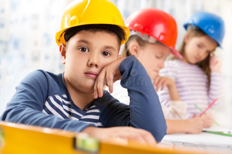 Kids future engineers stock photo. Image of girl, work - 61556844