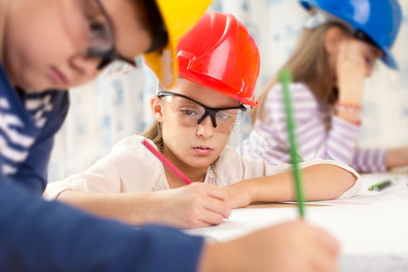 Kids future engineers stock image. Image of people, work - 61842807