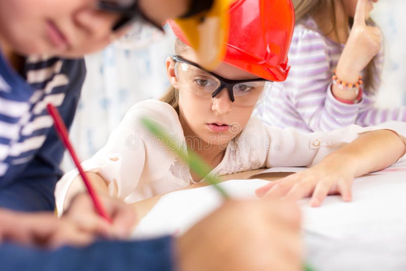 Kids future engineers stock image. Image of business - 61677653