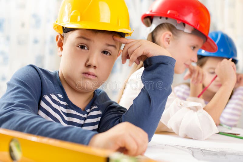 Kids future engineers stock photo. Image of professional - 61682412