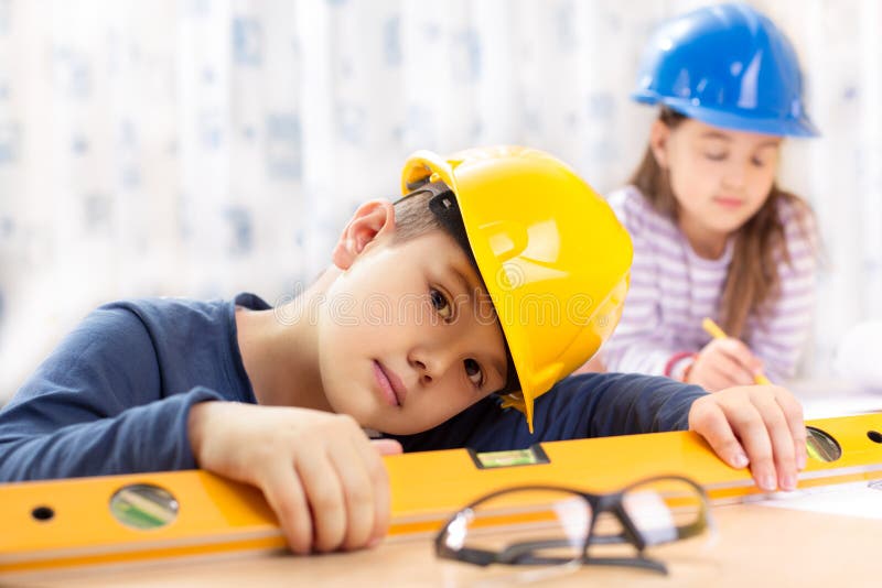 Kids future engineers stock photo. Image of professional - 61682412