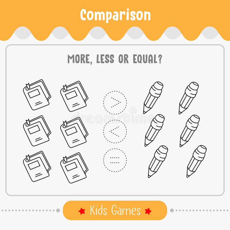 Math Game Comparison of Number for Kids More, less or Equal Math Game ...