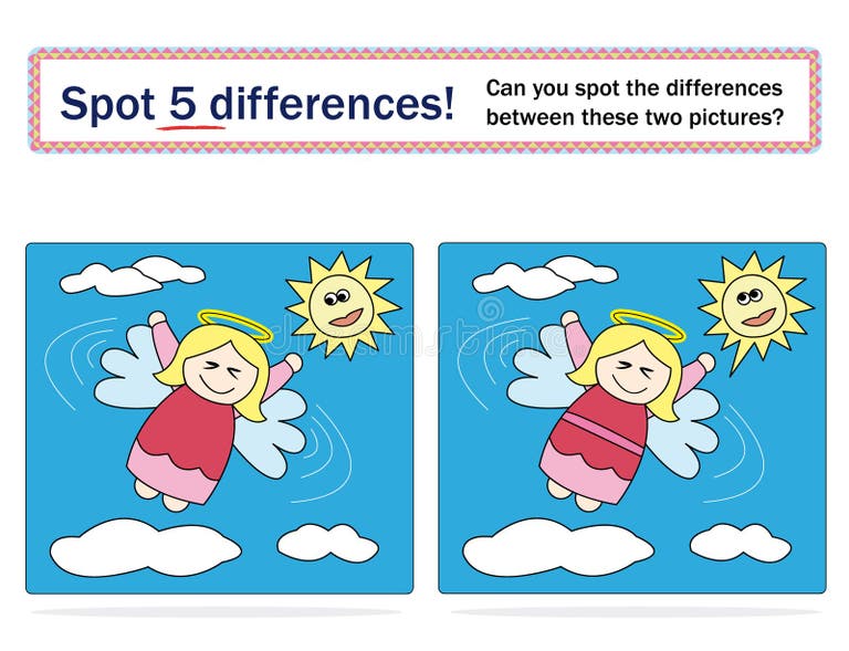 Kids Game Spot 5 Differences Stock Illustrations – 135 Kids Game Spot 5 ...