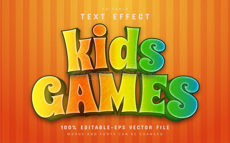 Kids Game Text Effect Editable Stock Vector - Illustration of title ...