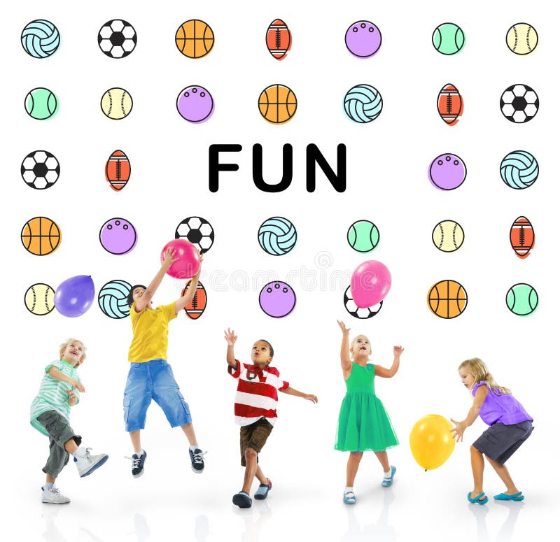 Kids Games Ball Sport Graphics Concept Stock Image - Image of child ...