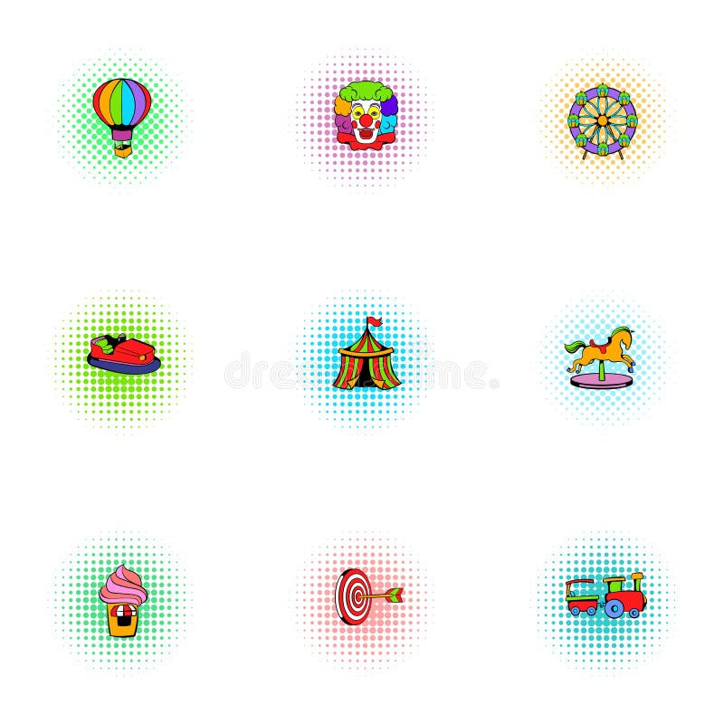 Kids Games Icons Set, Pop-art Style Stock Vector - Illustration of ...