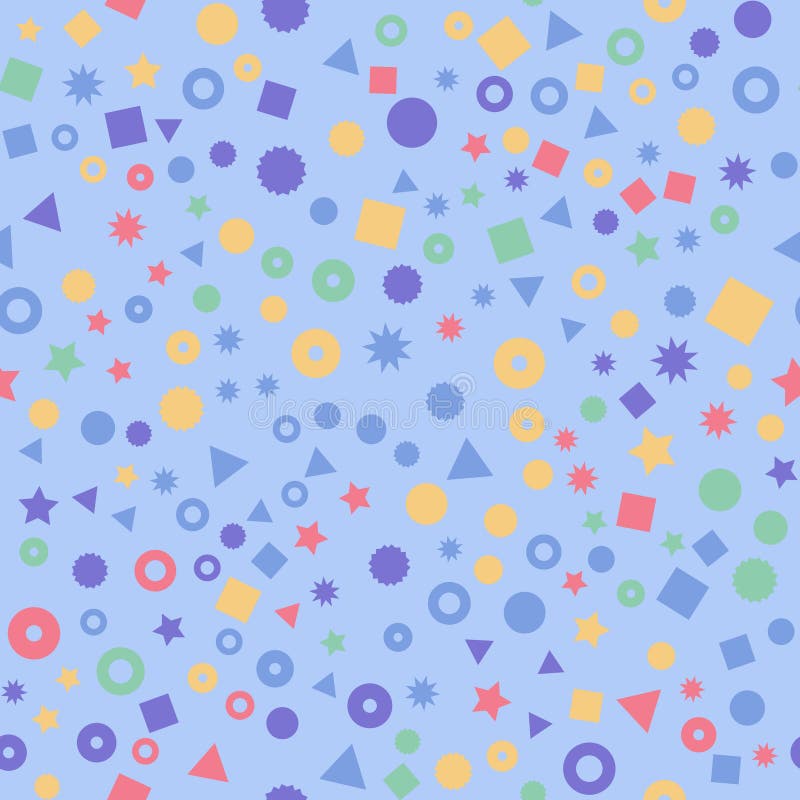 Kids Geometric Shapes Seamless Vector Pattern Stock Vector ...