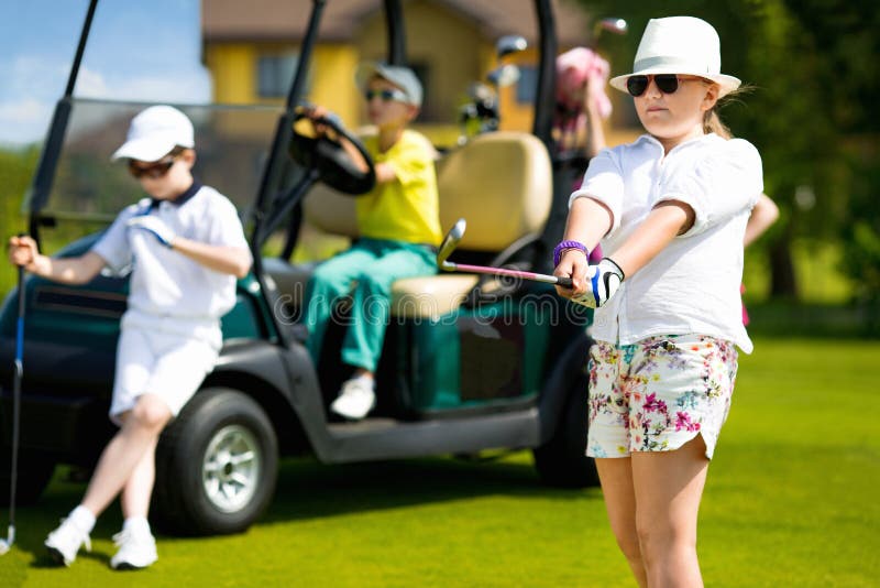 Kids golf competition stock image. Image of players, play - 58462287