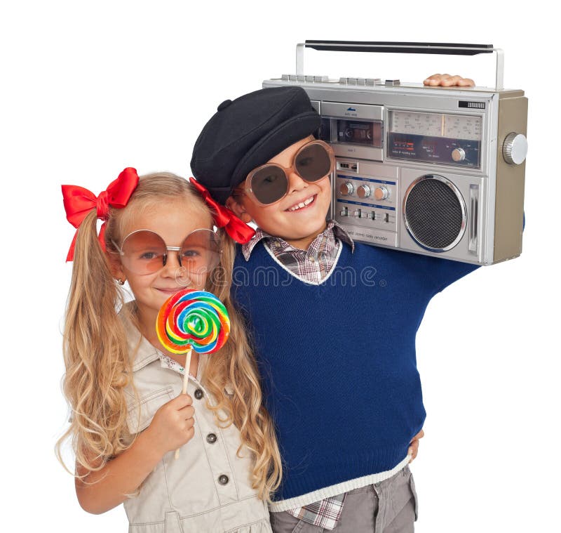 Kids gone retro stock photo. Image of cheerful, beautiful - 21075520