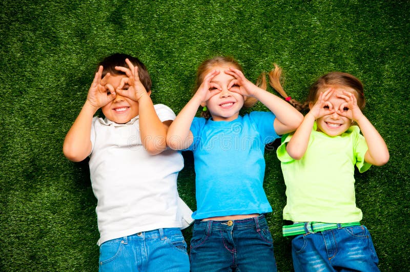 Kids on grass stock photo. Image of healthy, outdoor - 22102124