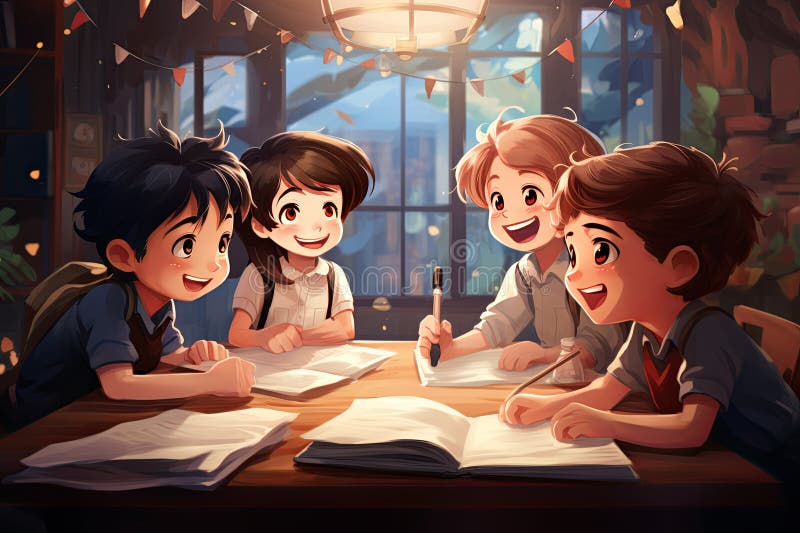 Kids Group Smiling School Students with Backpack of Back To School with ...