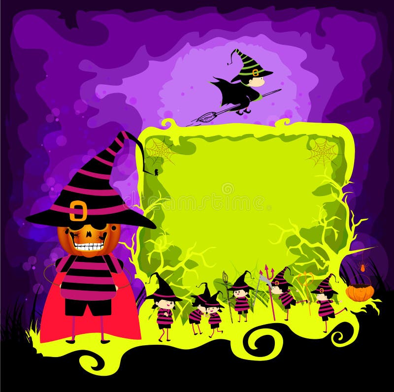 Kids Halloween Magical Frame Stock Vector - Illustration of magic ...