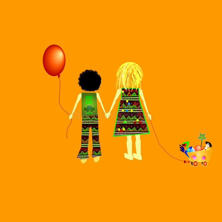 Kids hand in hand stock illustration. Illustration of innocence - 1676865