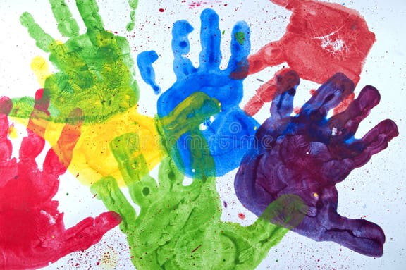 Kids hand paint stock image. Image of child, paint, children - 16111353