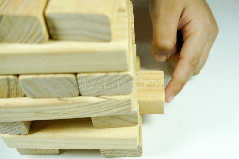 Kids Hand Playing with Woodblock Stock Photo - Image of touching, hand ...