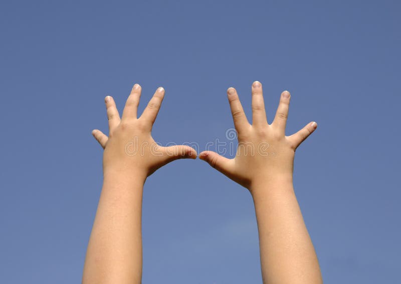 Childrens Hands Reaching Up