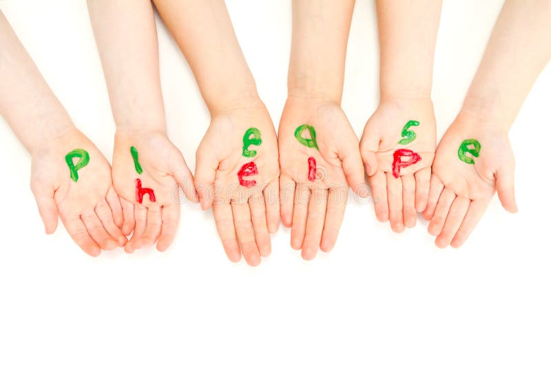 Kids Hands that Beg Please Help Stock Image - Image of children, arms ...
