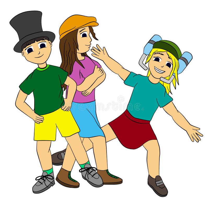 Kids with hats stock illustration. Illustration of person - 23973891