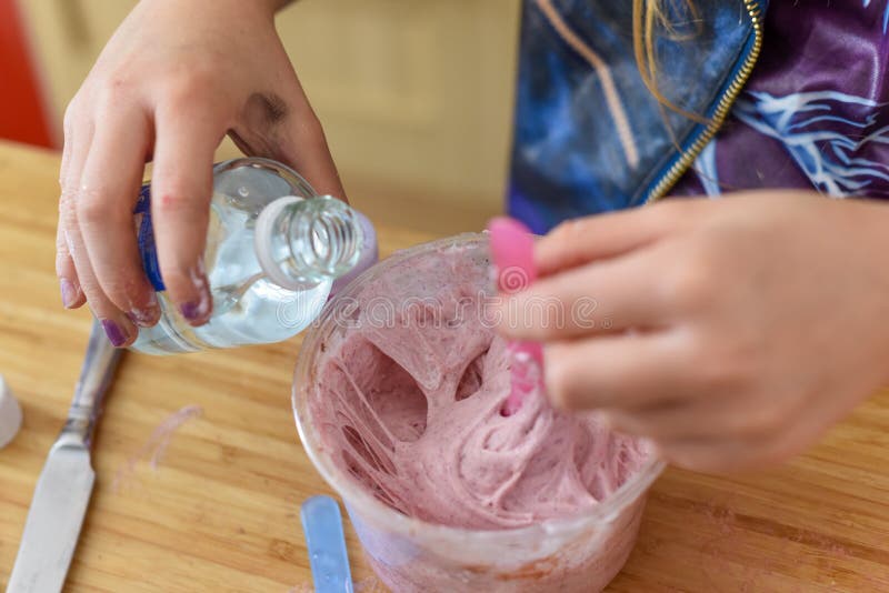 Kids Have Fun Learning at Home Making Slime in a Creative Science ...