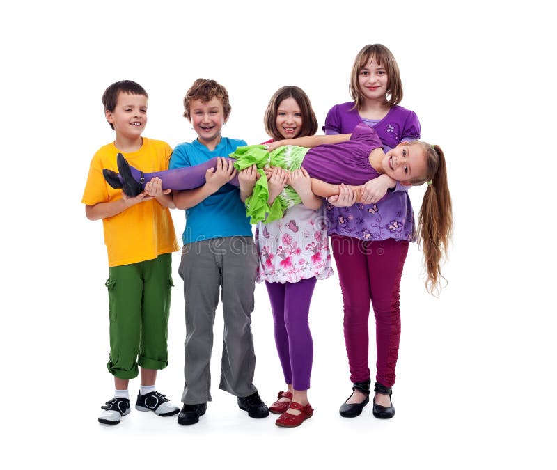 Kids having fun - isolated stock photo. Image of casual - 23494250
