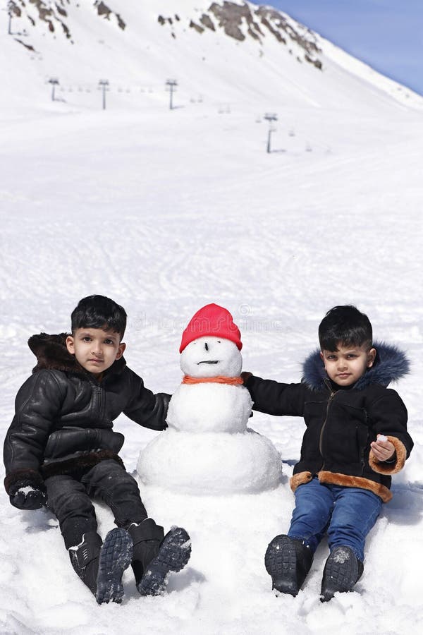 Kids Having Winter Activity in Snow Ski Stock Image - Image of little ...