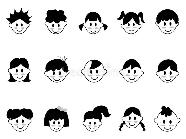 Kids Head Icon Collection Stock Illustrations – 7,852 Kids Head Icon ...