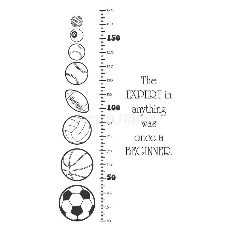 Kids Height Ruler with Balls for Wall Decals, Wall Stickers - Vector ...