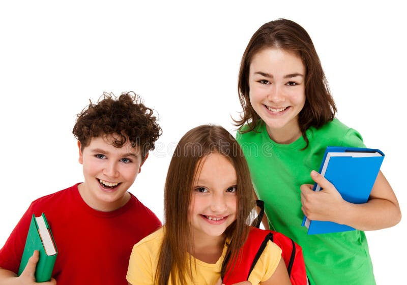 Kids Holding Books Isolated on White Background Stock Photo - Image of ...