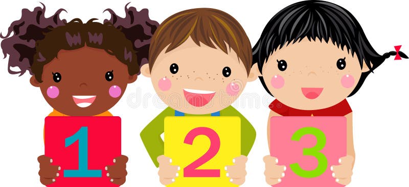 Kids holding number stock vector. Illustration of smiling - 18946895