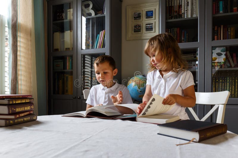 Kids at homework stock image. Image of children, happy - 71798221