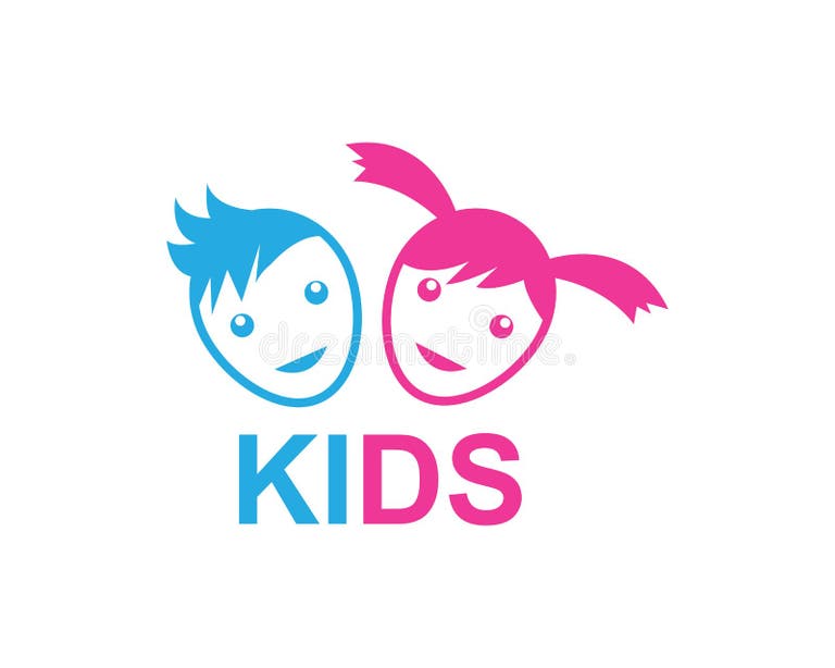 Kids Icon Logo Vector Illustration Stock Vector - Illustration of ...
