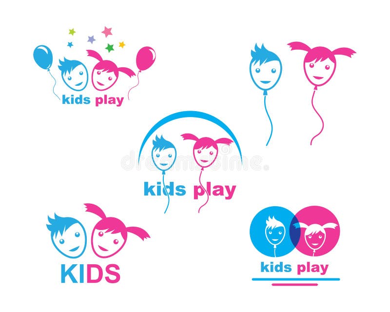 Kids Icon Logo Vector Illustration Stock Vector - Illustration of ...