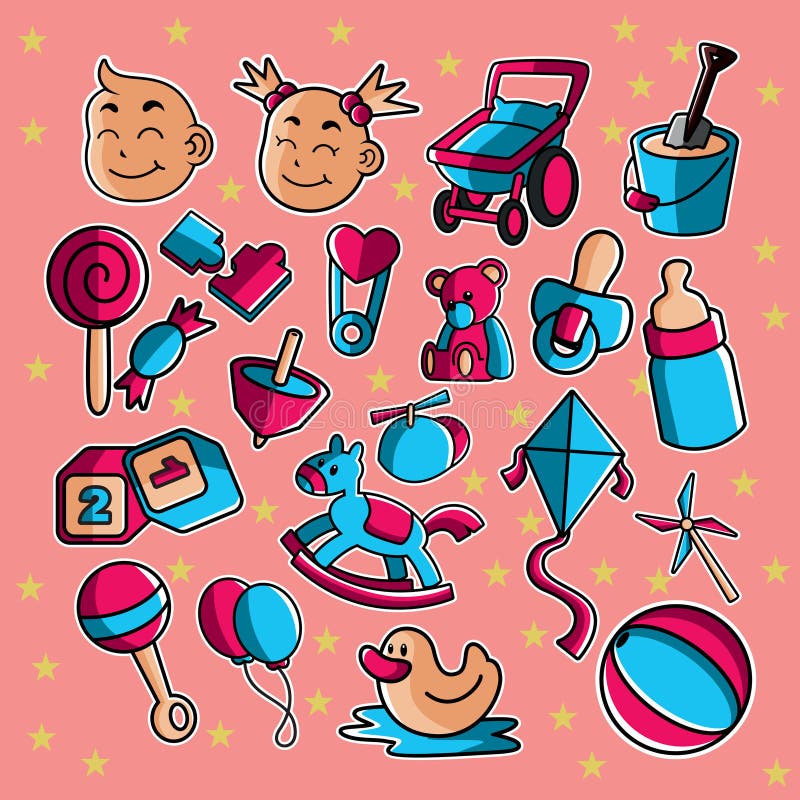 Kids icon set stock illustration. Illustration of shovel - 300538494