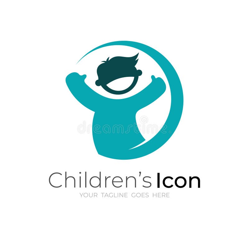 Kids Icon Vector, Play Kids Logo Design Stock Vector - Illustration of ...