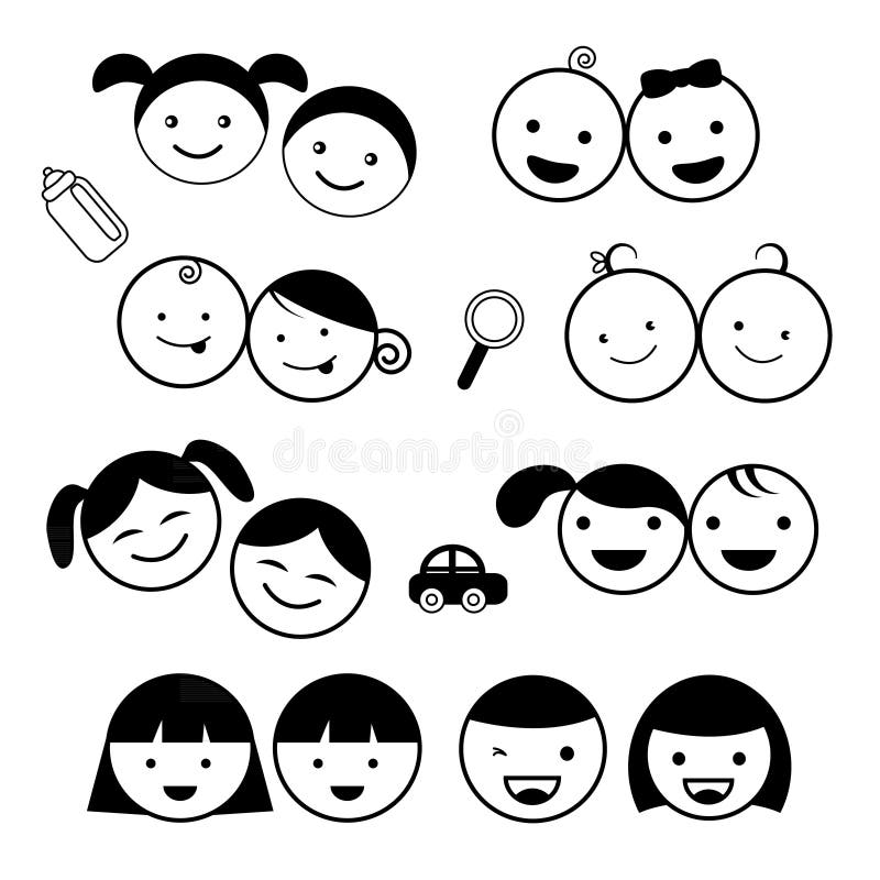 Kids icons set stock illustration. Illustration of laugh - 86716018