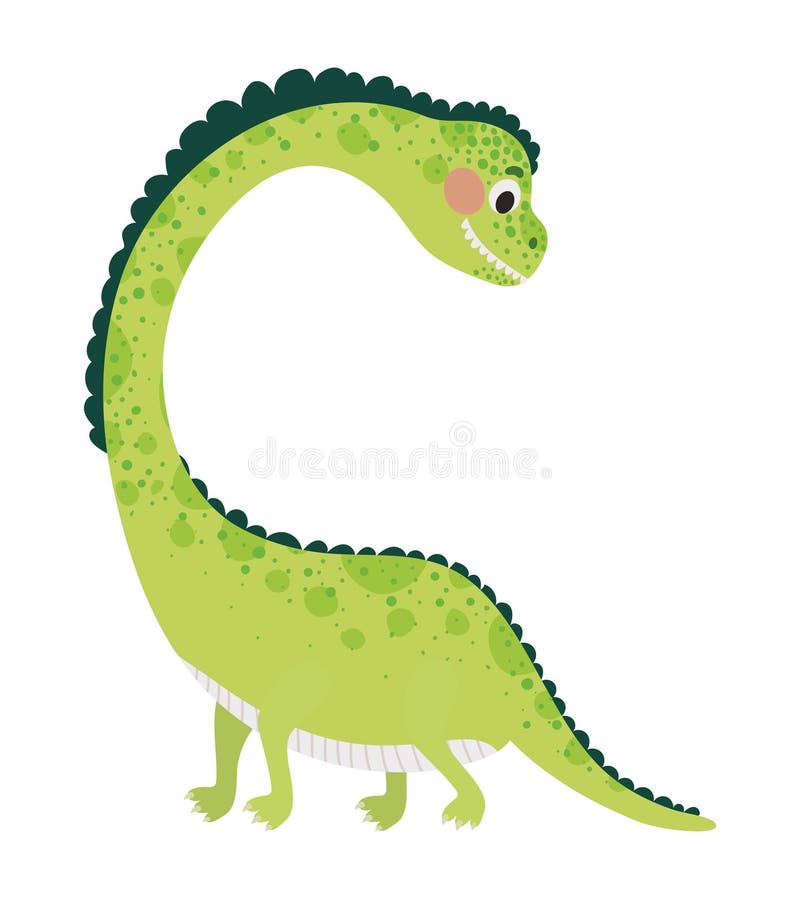 Kids Illustration of a Green Dinosaur Stock Vector - Illustration of ...