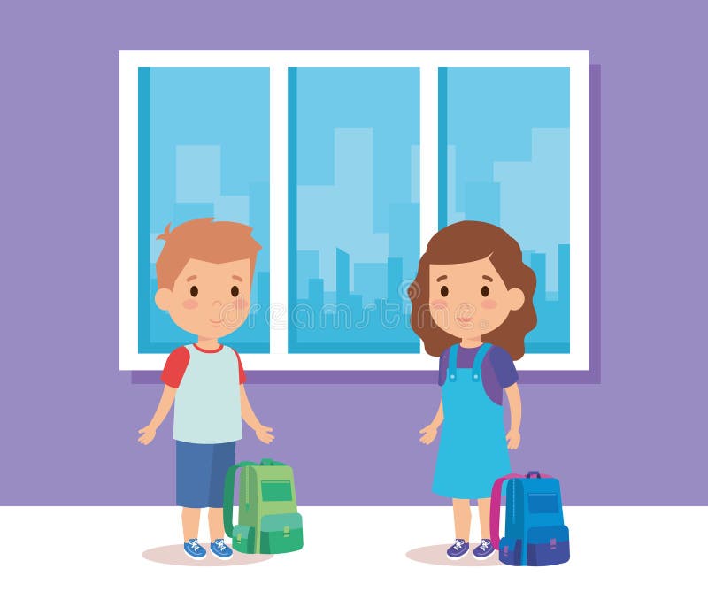 Kids Inside Classroom Design Stock Vector - Illustration of cool ...