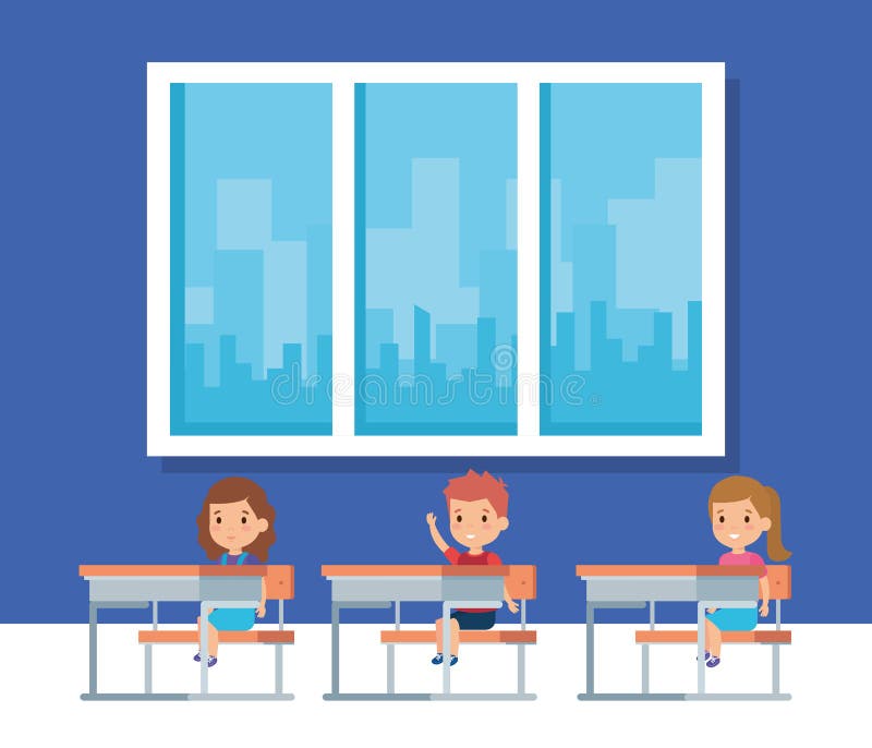Kids Inside Classroom Design Stock Vector - Illustration of elementary ...