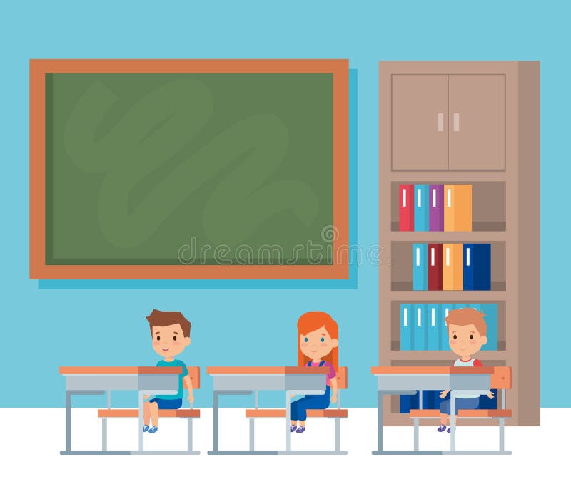Kids Inside Classroom Design Stock Vector - Illustration of elements ...