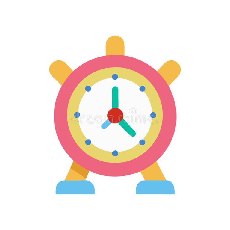 Kids Interactive Clock Icon Stock Vector - Illustration of design ...