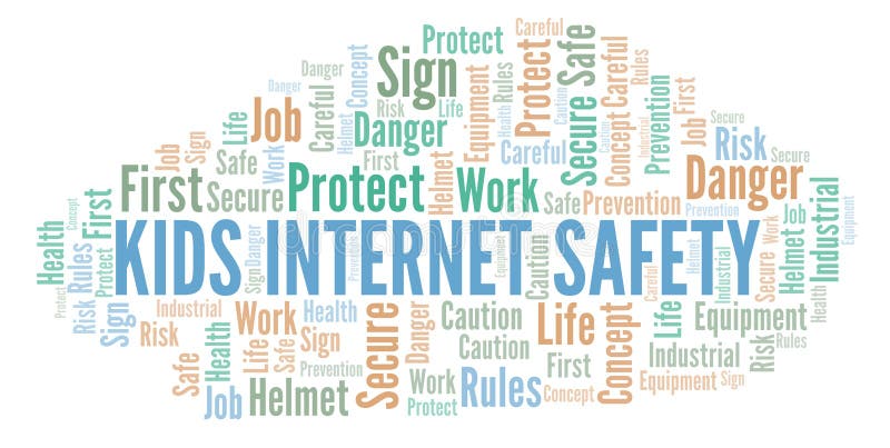 Kids Internet Safety Word Cloud. Stock Illustration - Illustration of ...