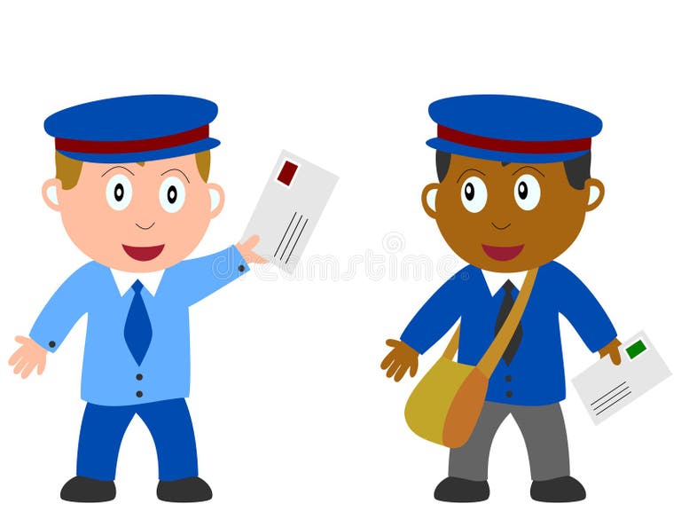 Postman Black White Stock Illustrations – 877 Postman Black White Stock ...