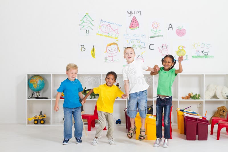 Kids jumping stock photo. Image of american, colorful - 15865430