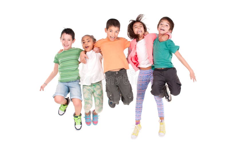 Kids jumping stock image. Image of team, cheerful, person - 49164633