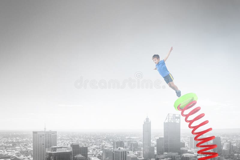 Kids jumping in the sky stock image. Image of victory - 217061403